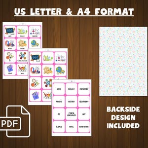 School Memory Game, Printable Game, Back to School Matching Activity ...