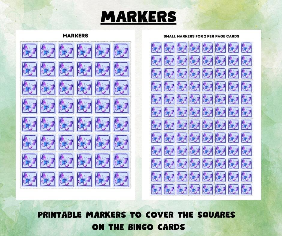 Insect Bingo Game - 30 Unique Bugs Bingo Cards - Printable US Letter ...