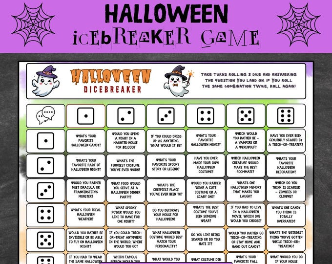Icebreaker Dice Game: Getting to Know You Activity (PDF Download ...