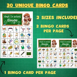 School-themed Bingo Game Printable | Digital Download | Fun ...