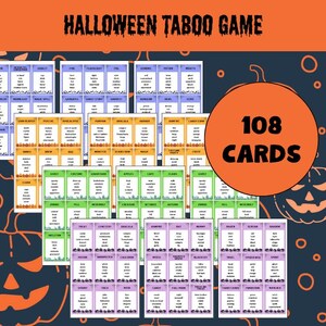 Halloween Taboo Game: 108 Spooky Word Cards (instant Download) - Etsy