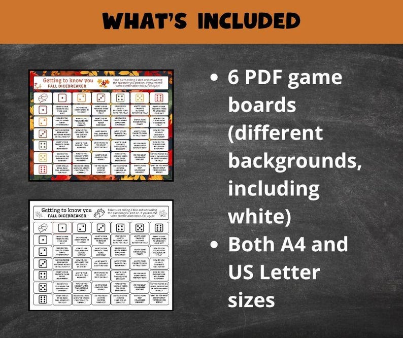 Fall Icebreaker Game | Autumn Conversation Starter (PDF) - Etsy