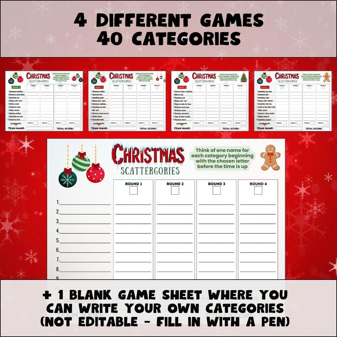 Christmas Scattergories Game • Printable Holiday Party Activity ...