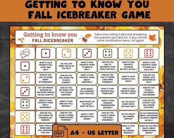 Fall Icebreaker Game | Autumn Conversation Starter (PDF) - Etsy