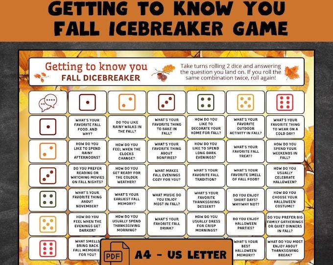 Fall Icebreaker Game | Autumn Conversation Starter (PDF) - Etsy