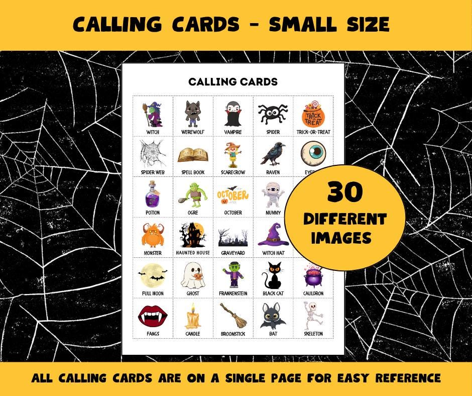 Halloween Bingo Game: 30 Unique Cards, Printable PDF (digital Download ...