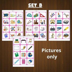 School Memory Game, Printable Game, Back to School Matching Activity ...