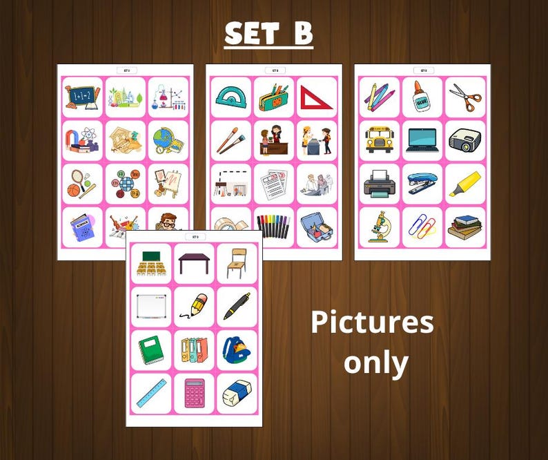 School Memory Game: Vocabulary Matching Activity (digital Download) - Etsy