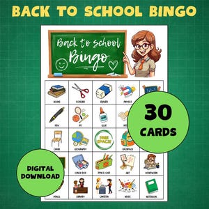 School-themed Bingo Game Printable | Digital Download | Fun ...