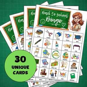 School-themed Bingo Game Printable | Digital Download | Fun ...