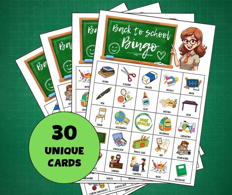 School-themed Bingo Game Printable | Digital Download | Fun ...