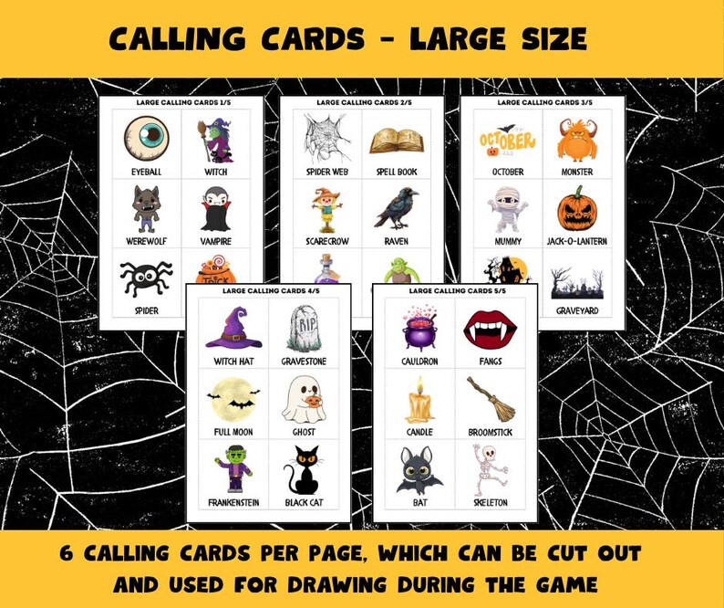 Halloween Bingo Game: 50 Unique Cards, Printable PDF (digital Download ...