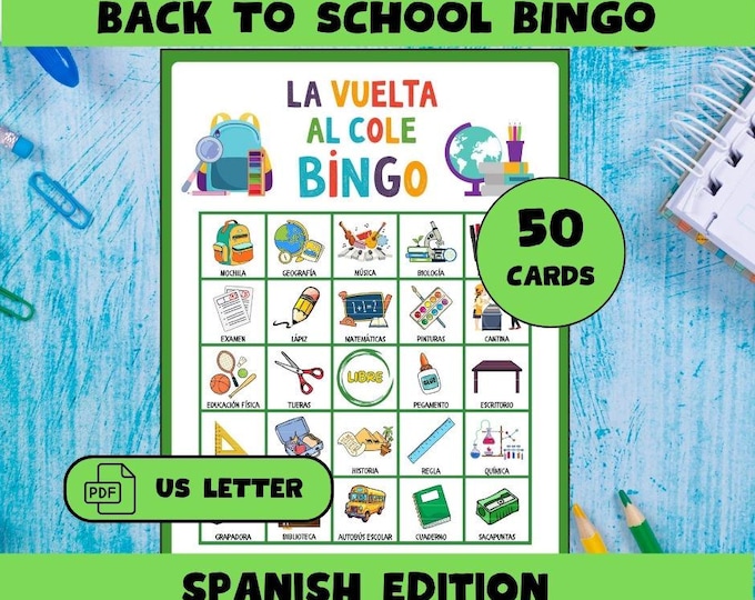Spanish Bingo Games Bundle, Printable Spanish Learning Activity for ...