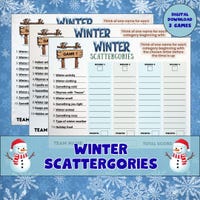 INSTANT DOWNLOAD Winter Scattergories Printable Game - Winter Game ...