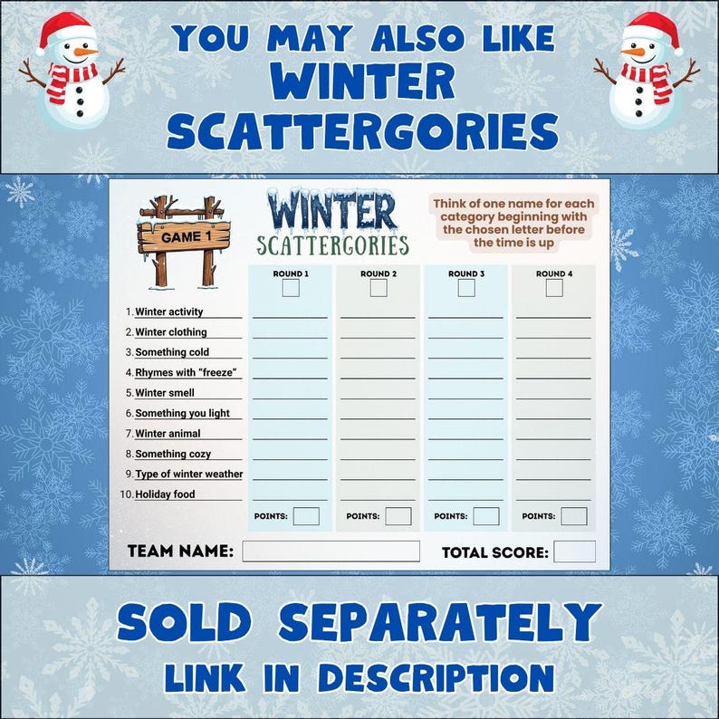 New Year’s Scattergories Game – Printable New Year Party Activity ...