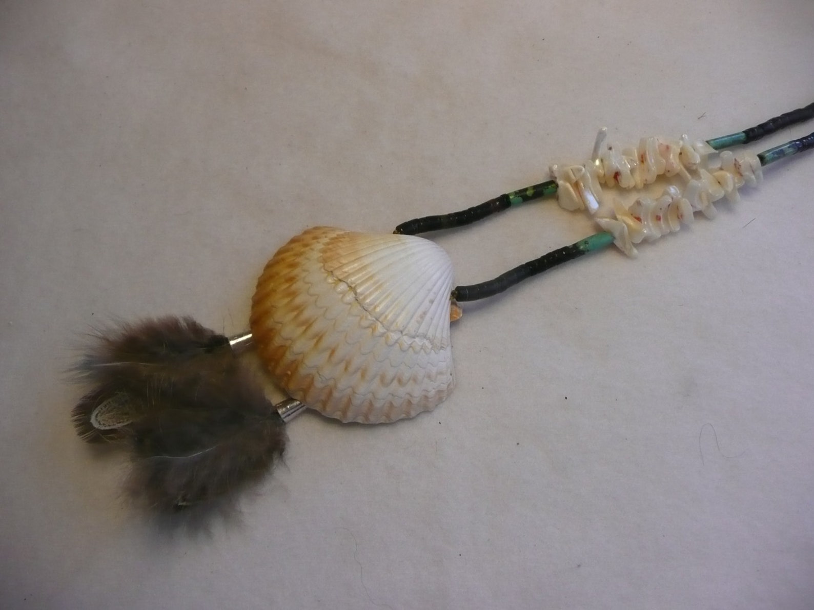 Southwestern Shell and Quail Feather Necklace With Phoenix Necklace - Etsy