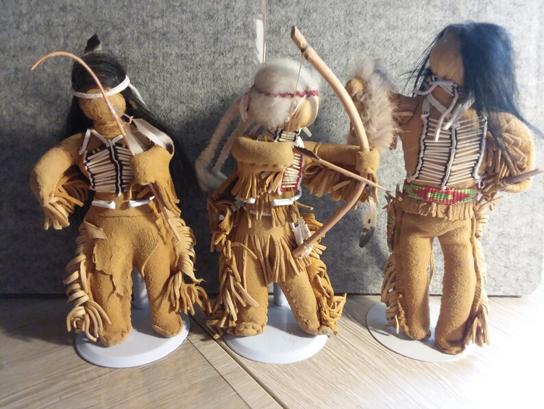 CLEARANCE Handmade Native American Indian Dolls Set of 3 - Etsy
