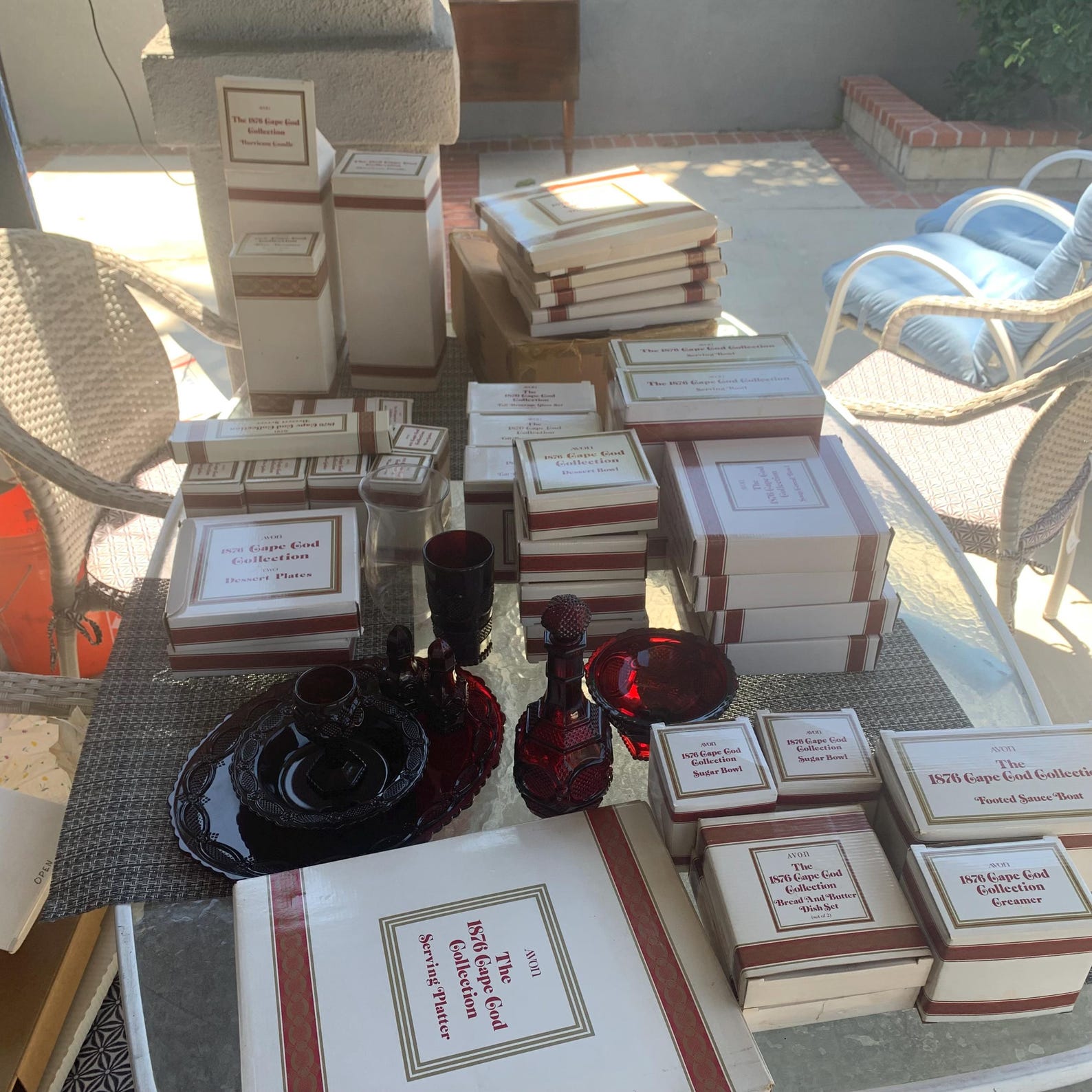 Vintage Avon 1973 New in Boxes Ruby Red 1876 Cape Cod Dinnerware Set - Etsy