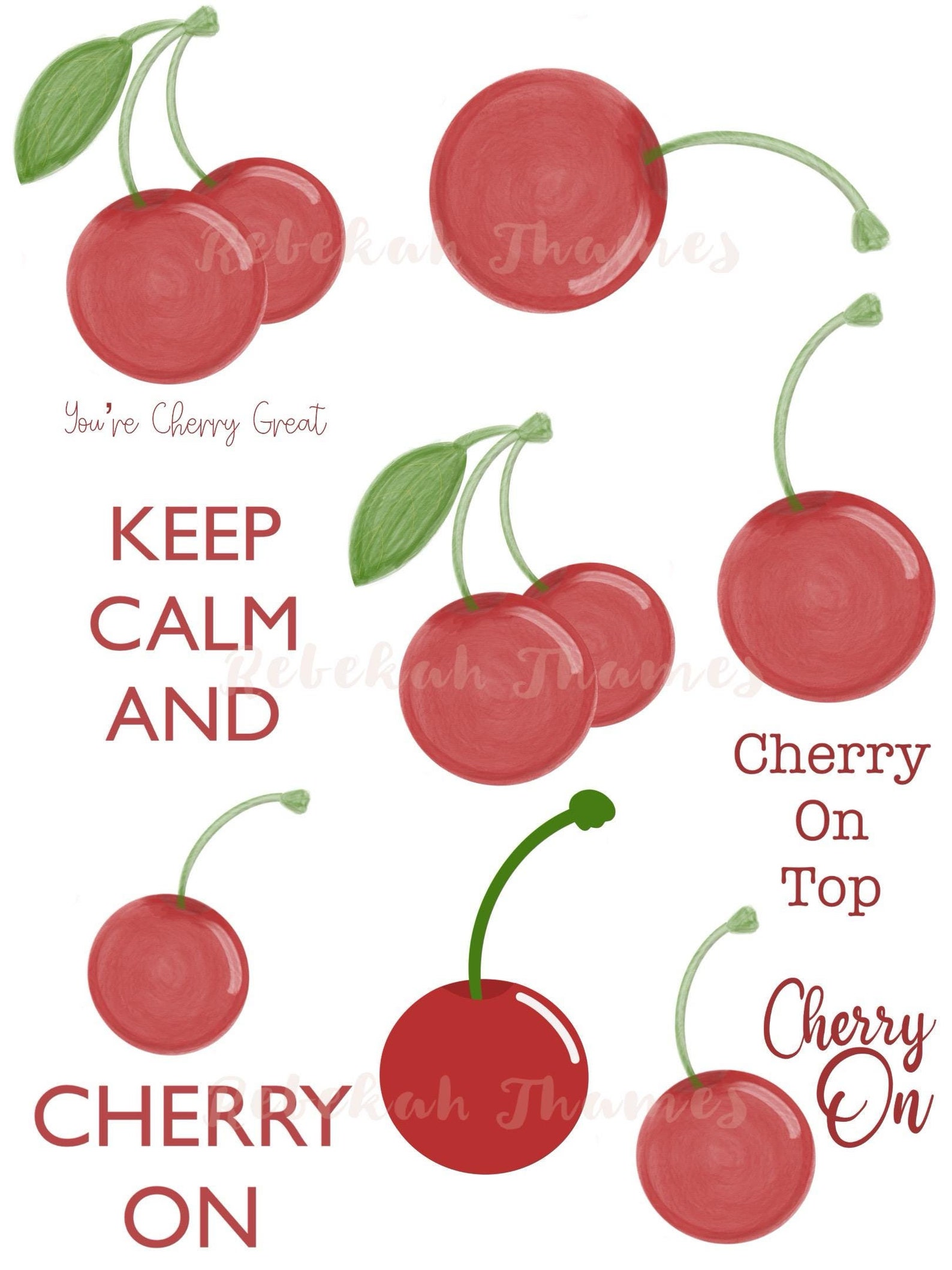Cherry Quote Digital Colored PNG Files - Etsy