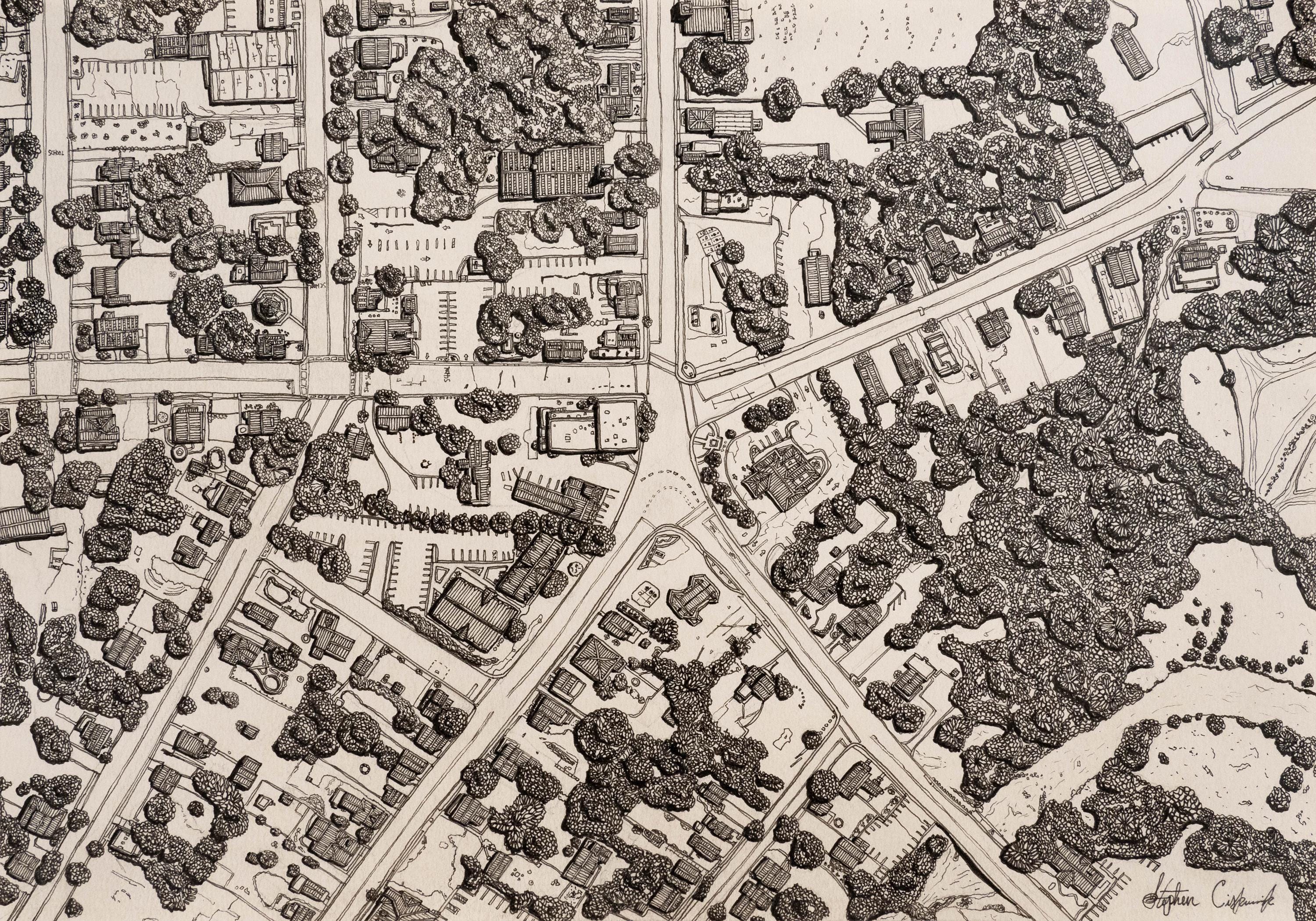 Hand Drawn City Map of the Five Corners of Hackettstown New Jersey - Etsy