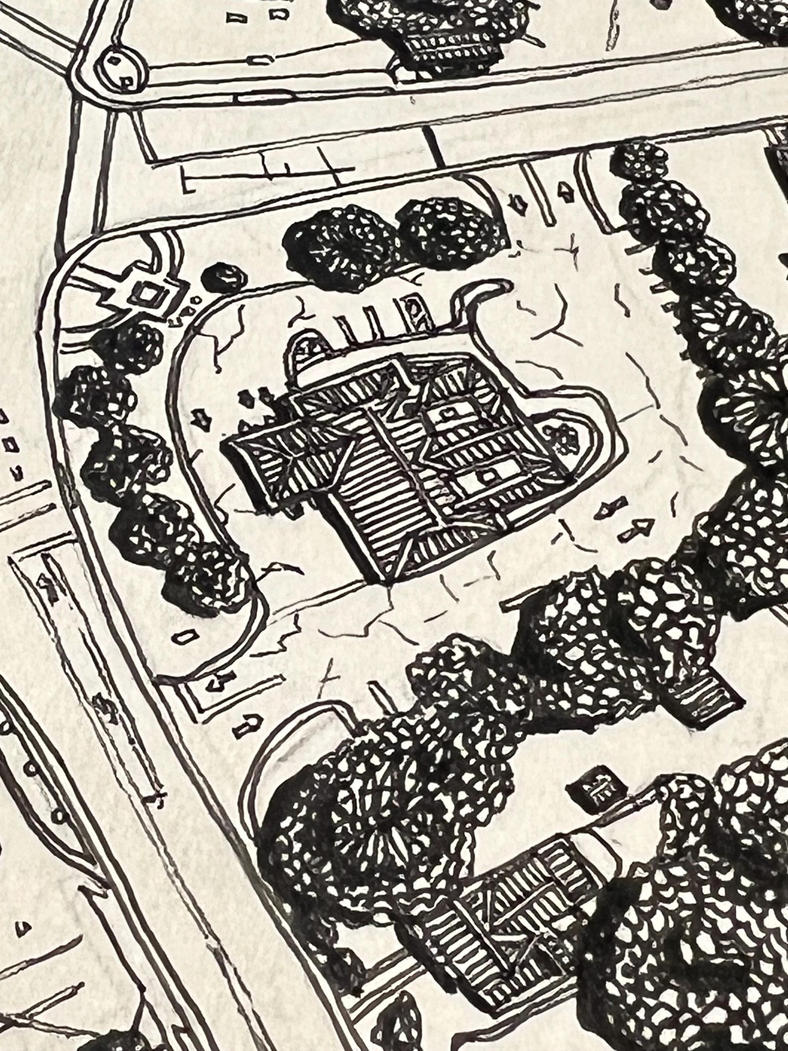 Hand Drawn City Map of the Five Corners of Hackettstown, New Jersey ...