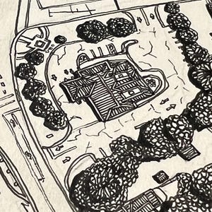 Hand Drawn City Map of the Five Corners of Hackettstown New Jersey - Etsy