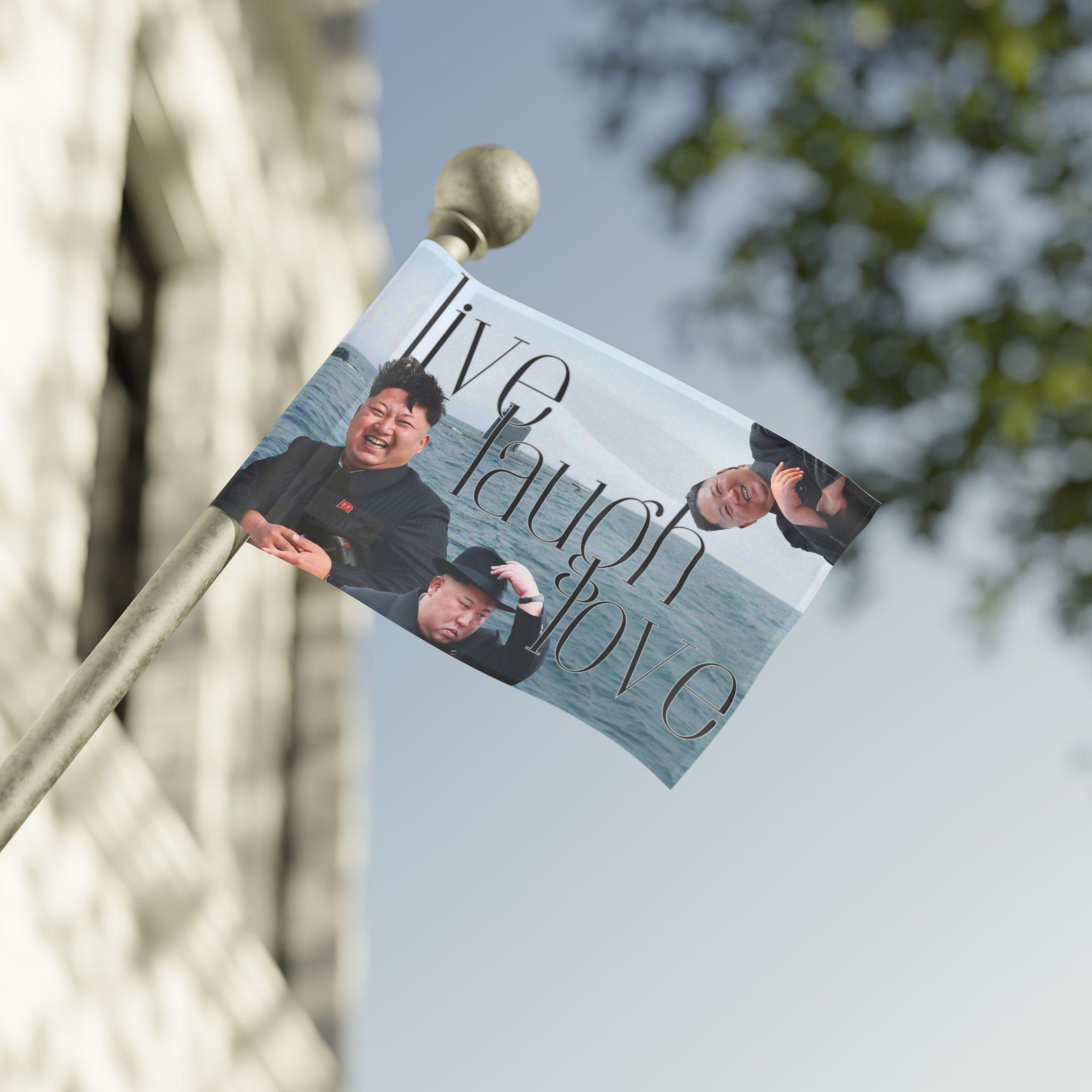 Kim Jong Un Live Laugh Love Flag, Funny Offensive Flag - Etsy
