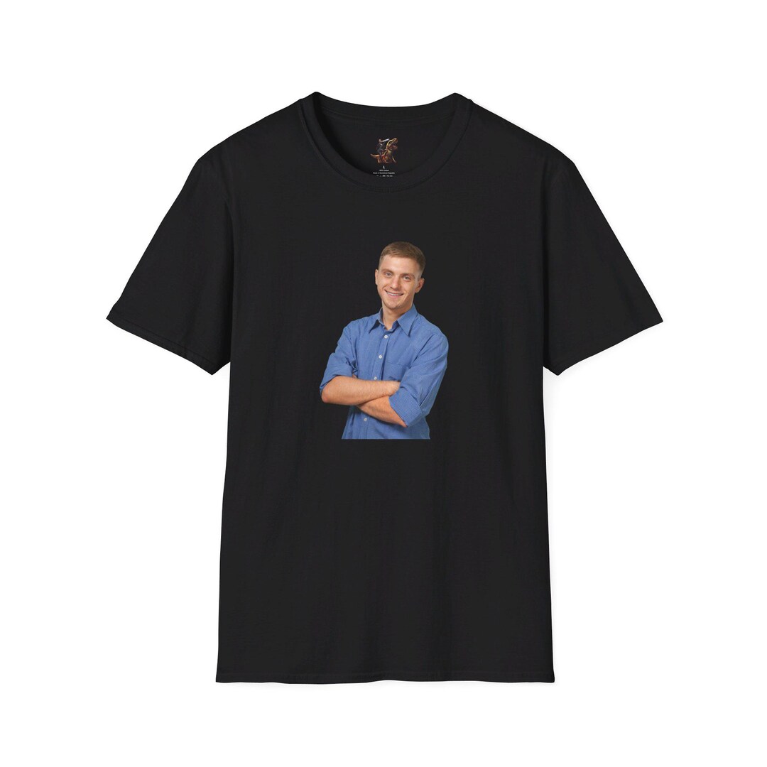 Random White Guy in Blue Shirt T-shirt, Funny, Humorous Graphic Shirt ...