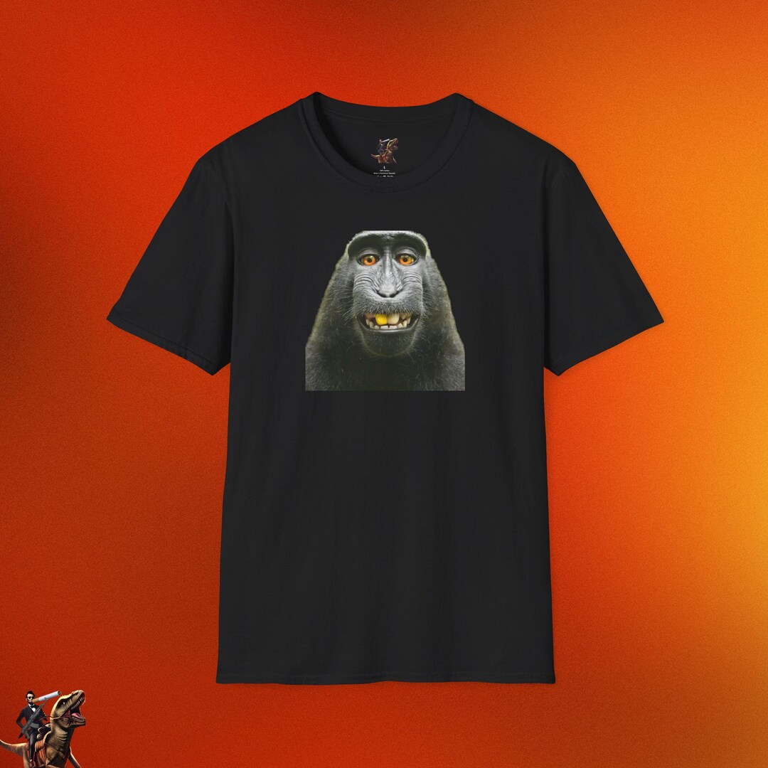 Rizzing Monkey Meme Gold Teeth Gangsta T-shirt - Etsy