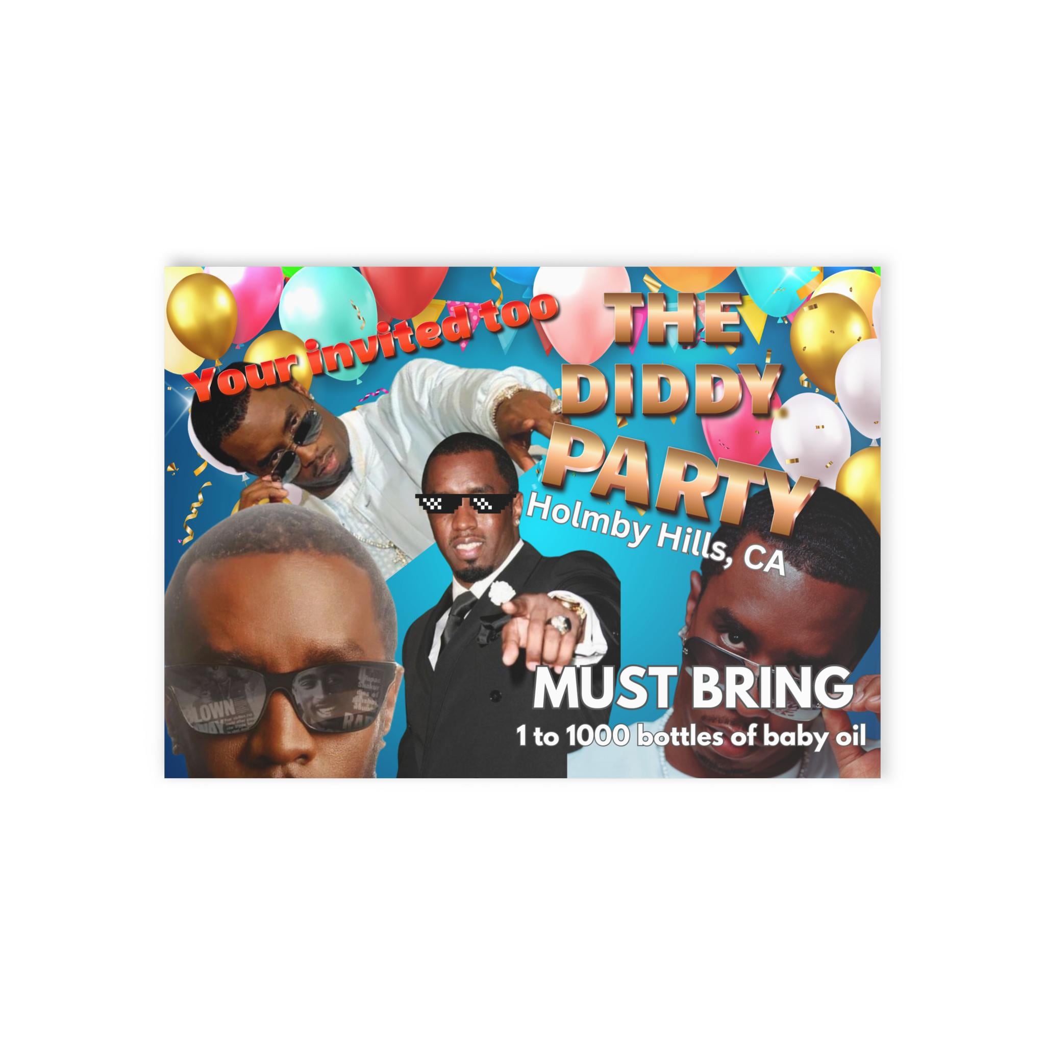 Diddy Party Invitation, Your Invited to the Diddy Party, Diddy Part, P-diddy - Etsy