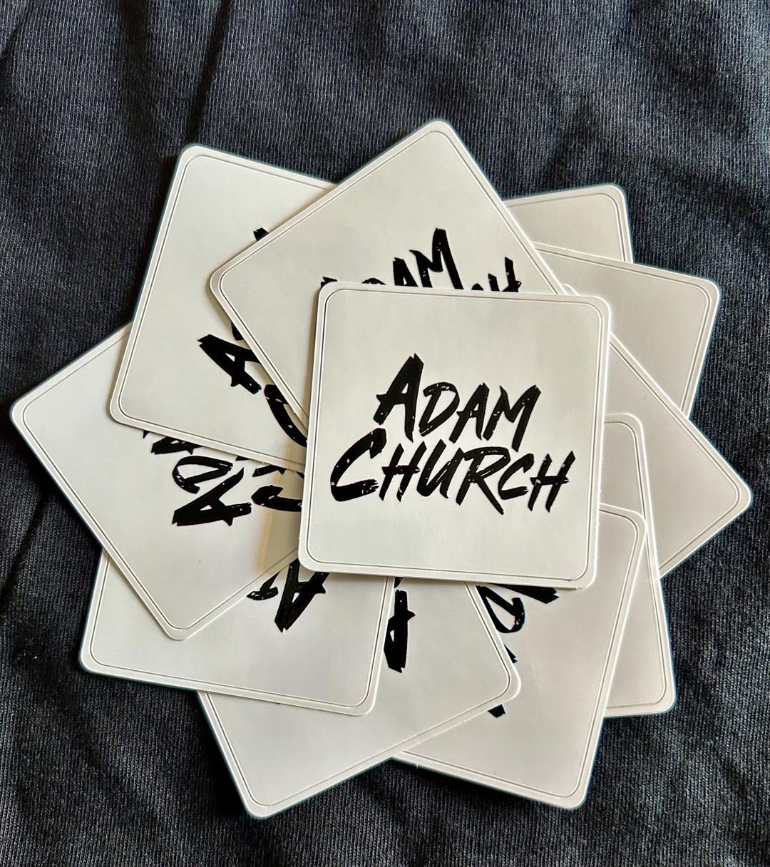 Square White Adam Church Stickers - Etsy