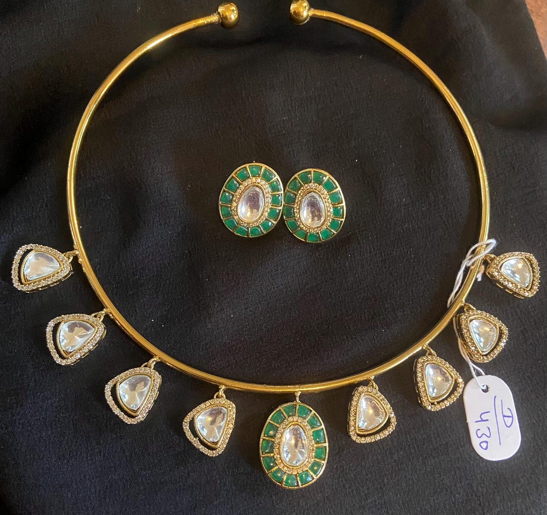 Polki Design Hasli Set With Earrings - Etsy