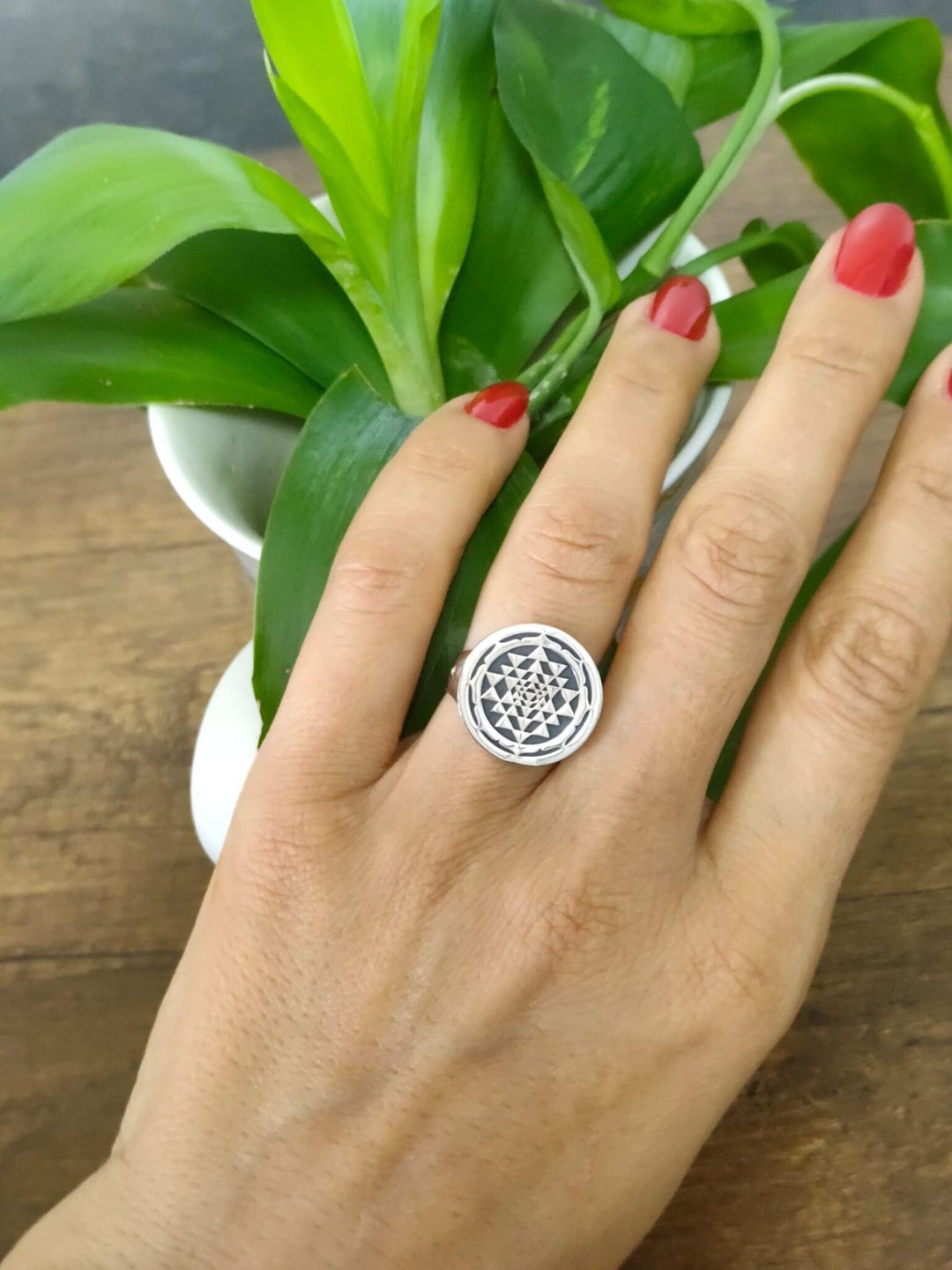 Sri Yantra Rings-925 Sterling Silver | Adjustable Size for Daily Wear ...
