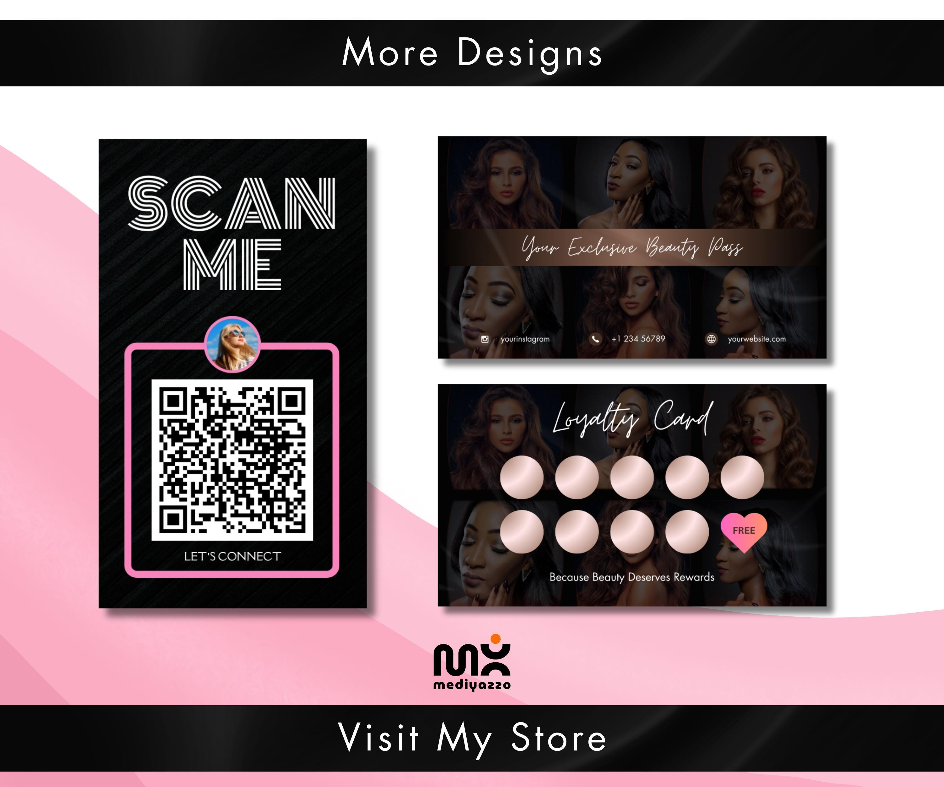 Editable Beauty Loyalty Card Template Hairstylist Loyal Card, VIP ...