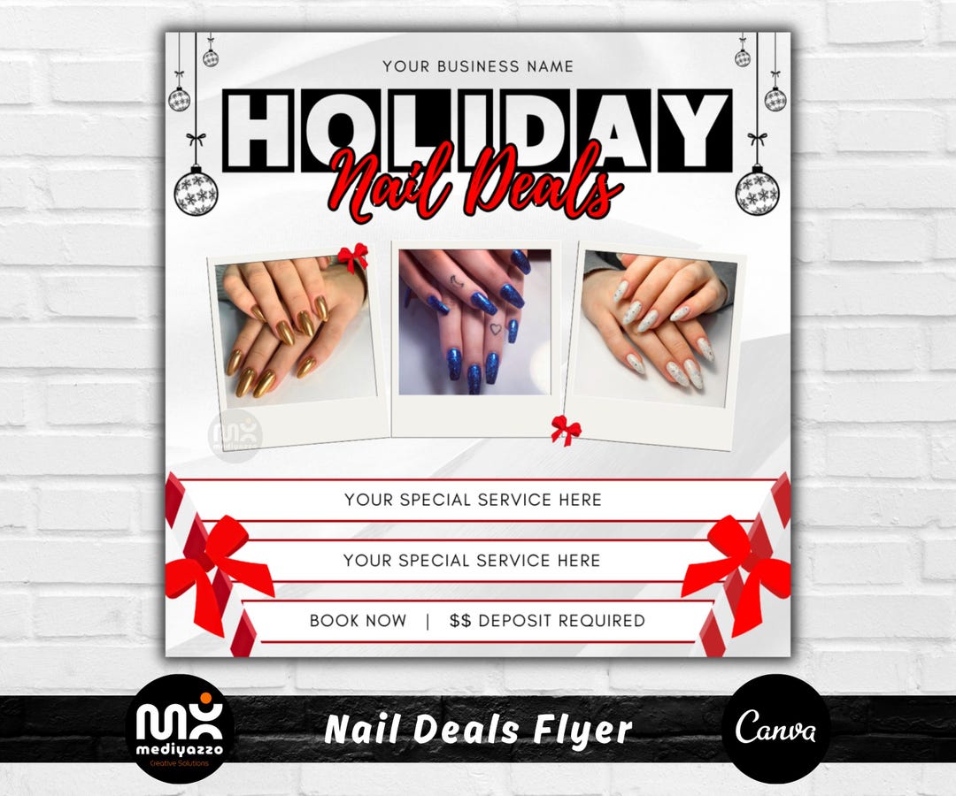 Nail Flyer Editable Canva, Nail Tech Flyer, Nail Deal Flyer, Nail ...