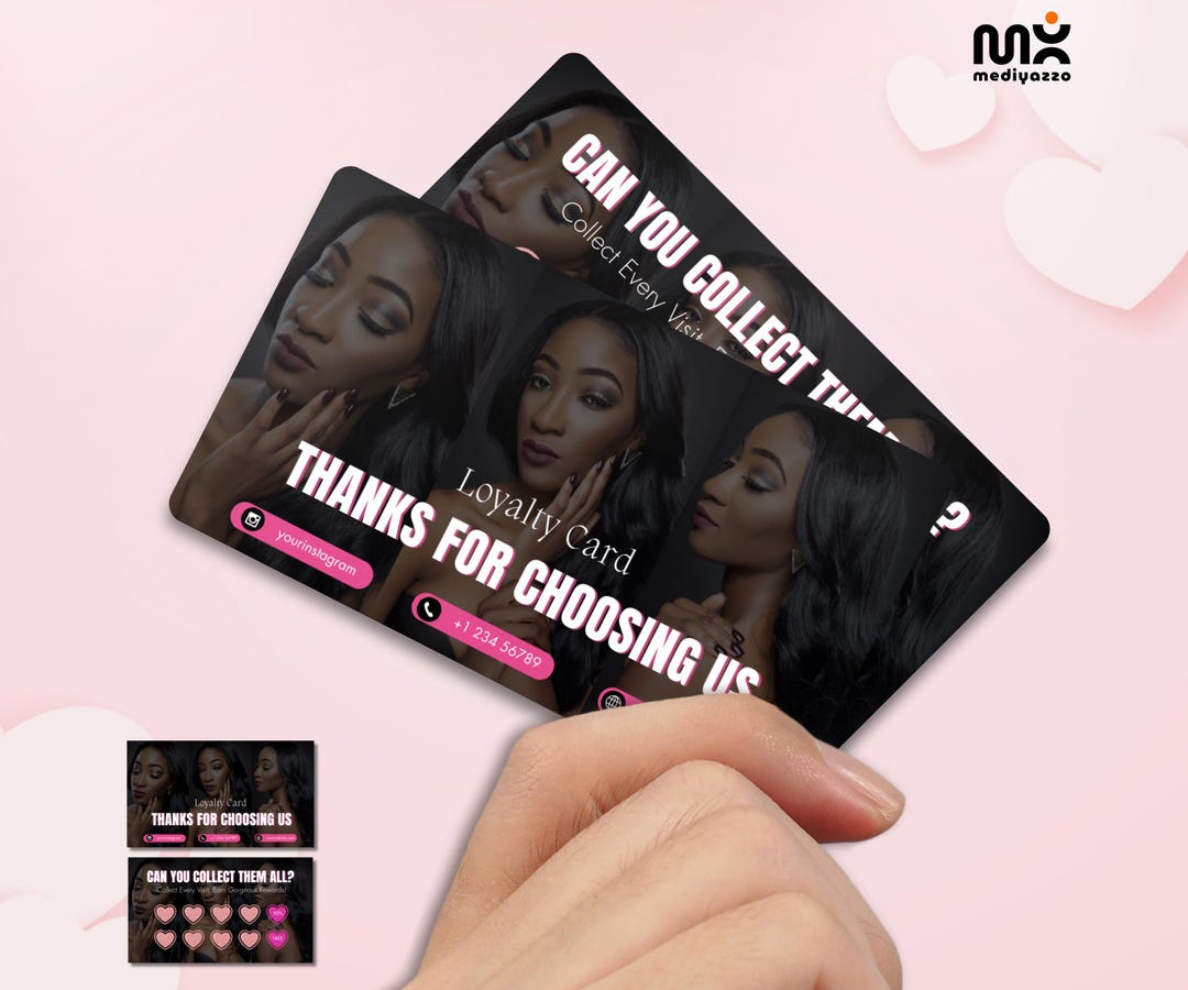 Editable Beauty Loyalty Card Template Hairstylist Loyal Card, VIP ...