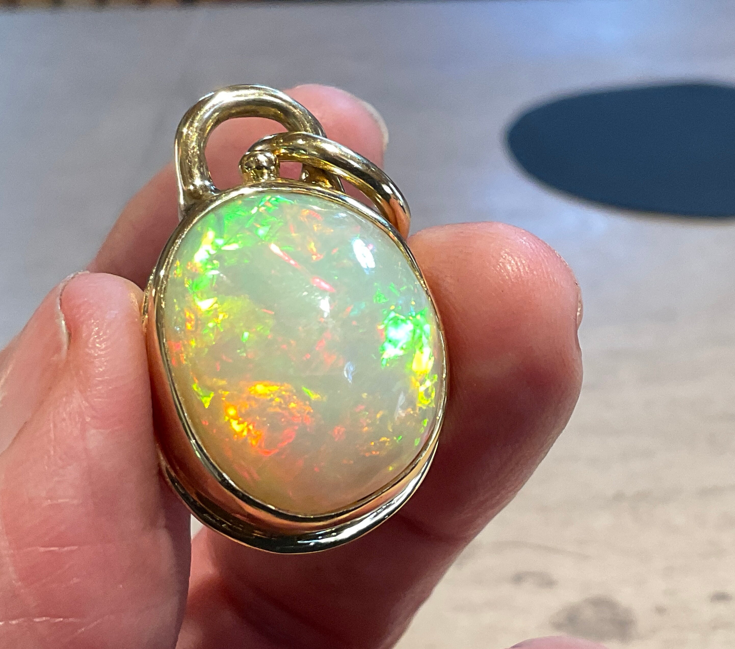 Natural Shaped Golden Ethiopian Opal 22 Ct Set in a 18k Gold - Etsy