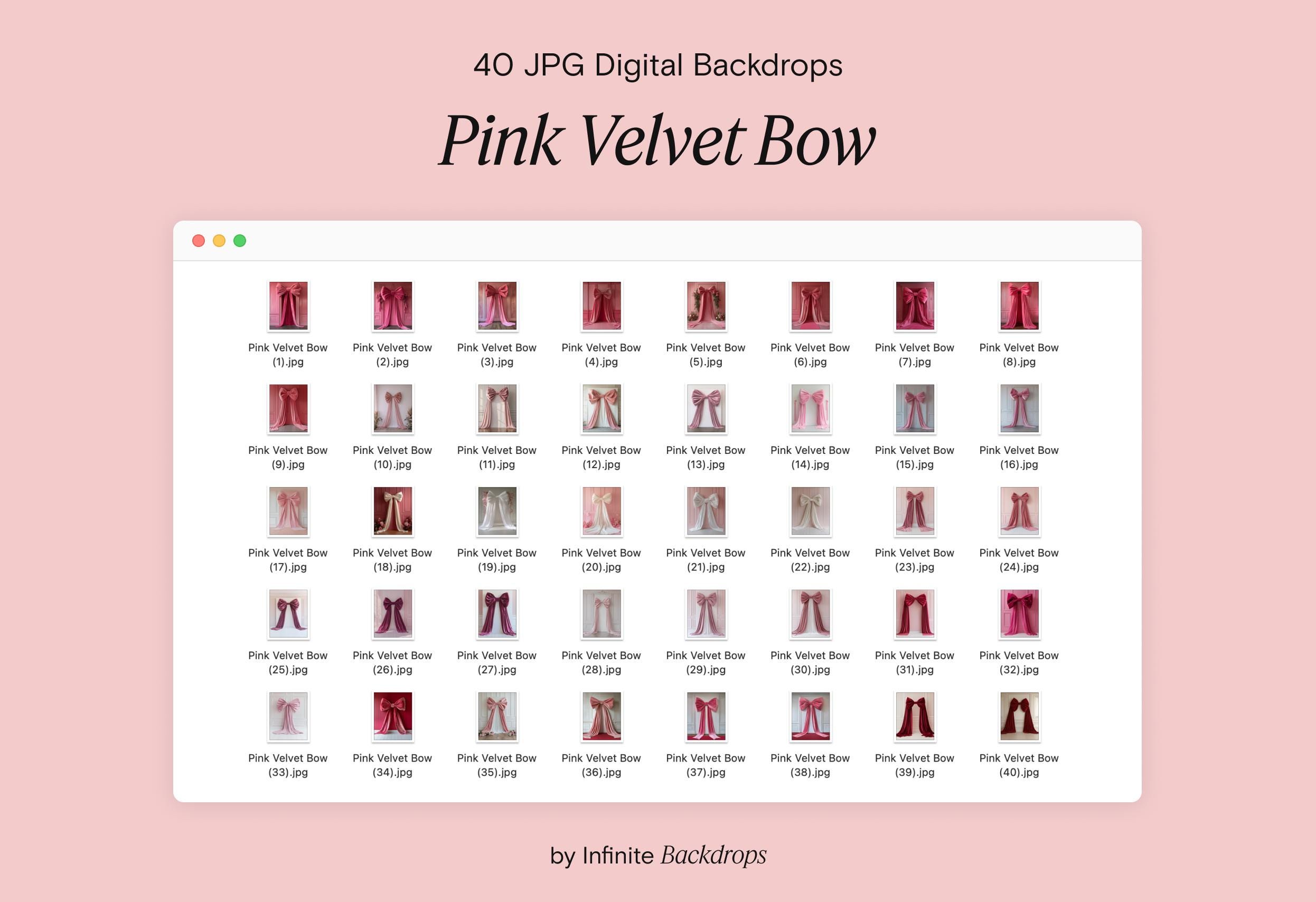 40 Big Pink Velvet Bow Overlays Maternity Backdrop Gender Reveal ...