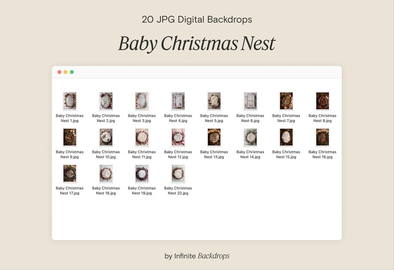 Baby Christmas Nest Backdrop Set: Fine Art Textures Portrait Overlays ...