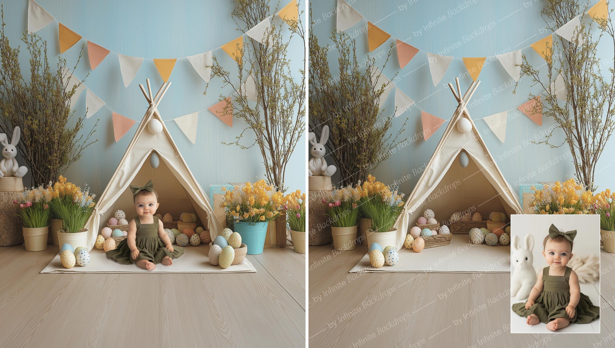 Spring Easter Background for Composite Artists, Tent Easter Digital ...