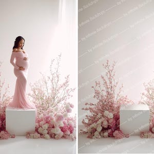 Digital Floral Podium Backdrops – White Glow Studio Backgrounds ...