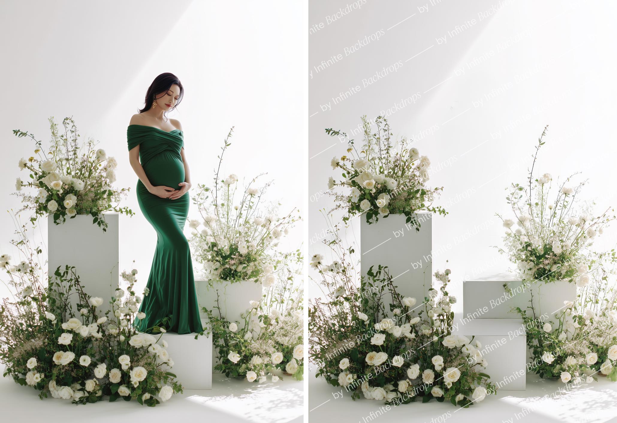 Digital Floral Podium Backdrops – White Glow Studio Backgrounds ...