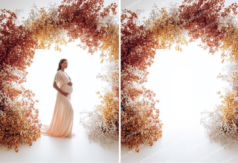 Autumn Flower Arch Digital Backdrop Set: Backlit Fine Art Studio ...
