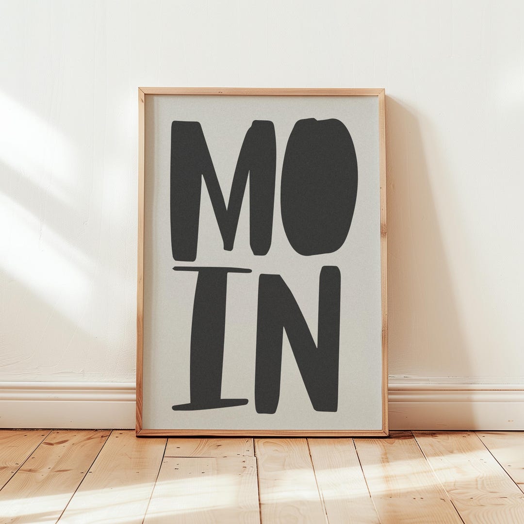 Moin Poster – Funny German Greeting, Minimalist Typography Print ...