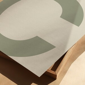 Sage Green Letters Poster - Simple Elegance for Your Home, Hygge Style ...
