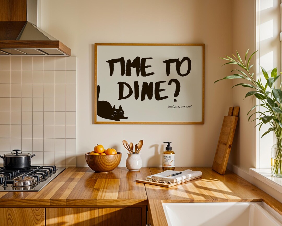 Poster time to Dine Horizontal Poster, Mid Century Poster, Aesthetic ...