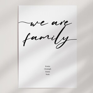 Personalized Family Name Wall Art - Monochrome Typographic Poster - Etsy
