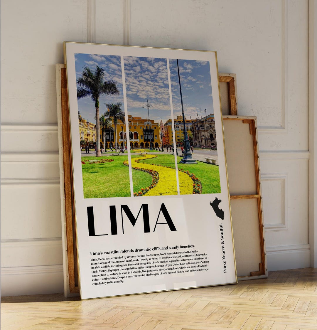 Lima Peru Poster | Palacio Municipal Art | Vintage City Map | Peru Wall ...