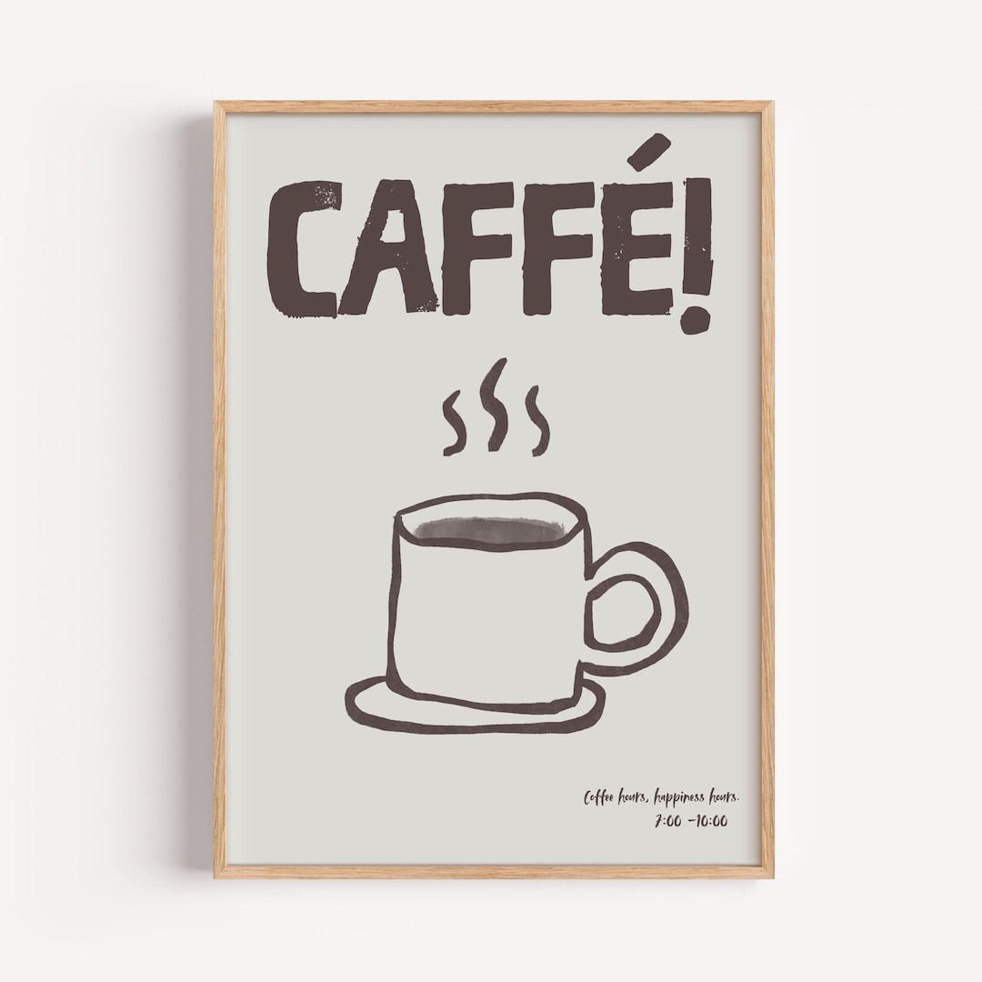 Caffé Poster, Cafe Poster, Retro Coffee Poster, Espresso Poster, Coffee ...