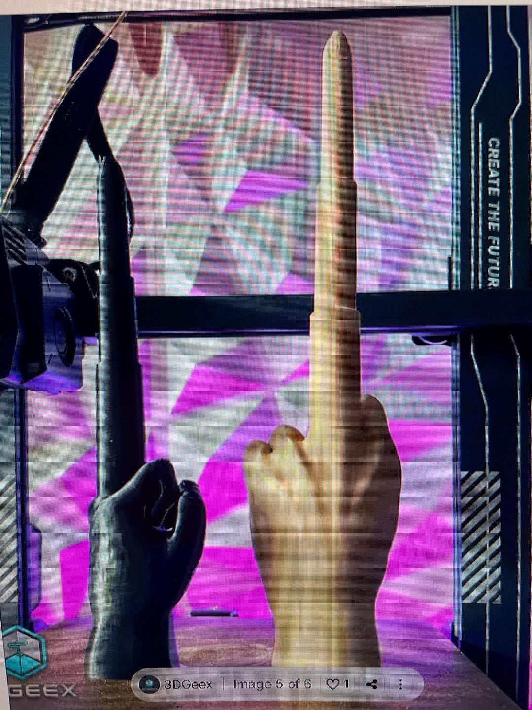 Collapsing Middle Finger by 3dgeex - Etsy